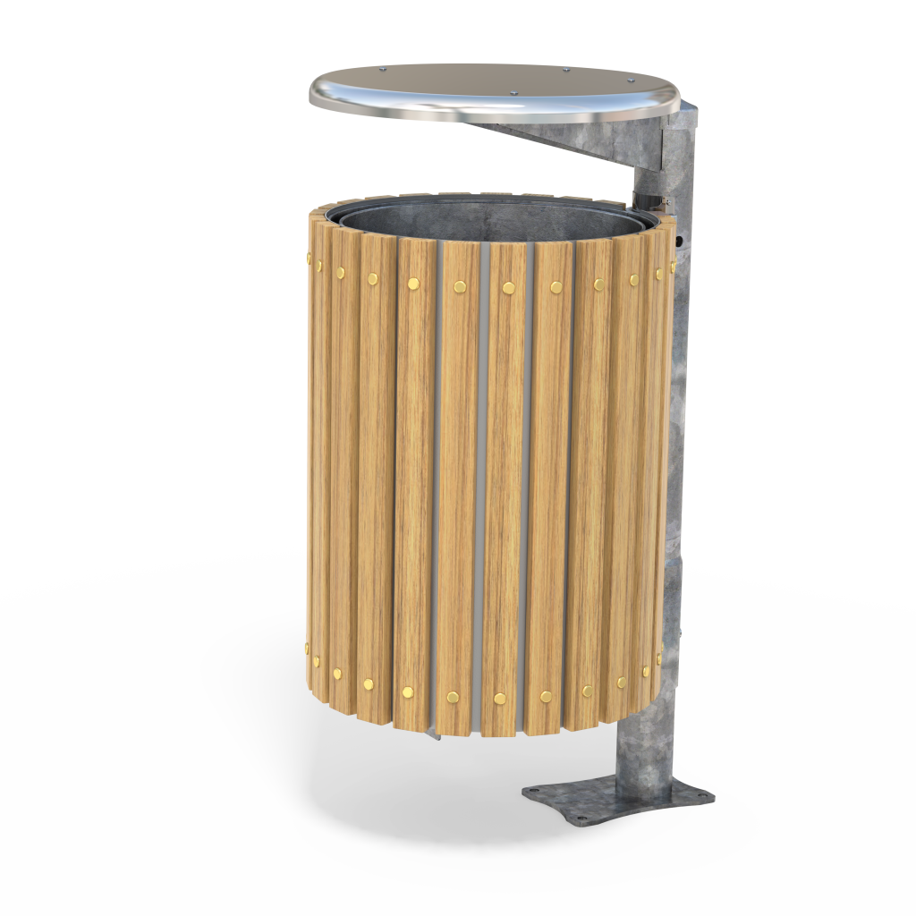 R60 Timber Tilt Bin - Street Furniture