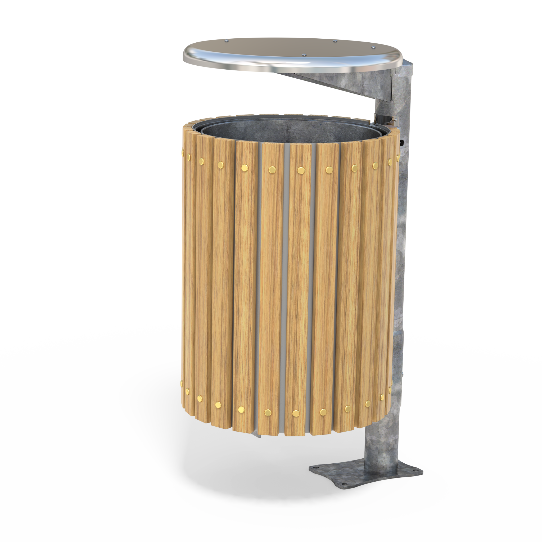 R60 Timber Tilt Bin - Street Furniture