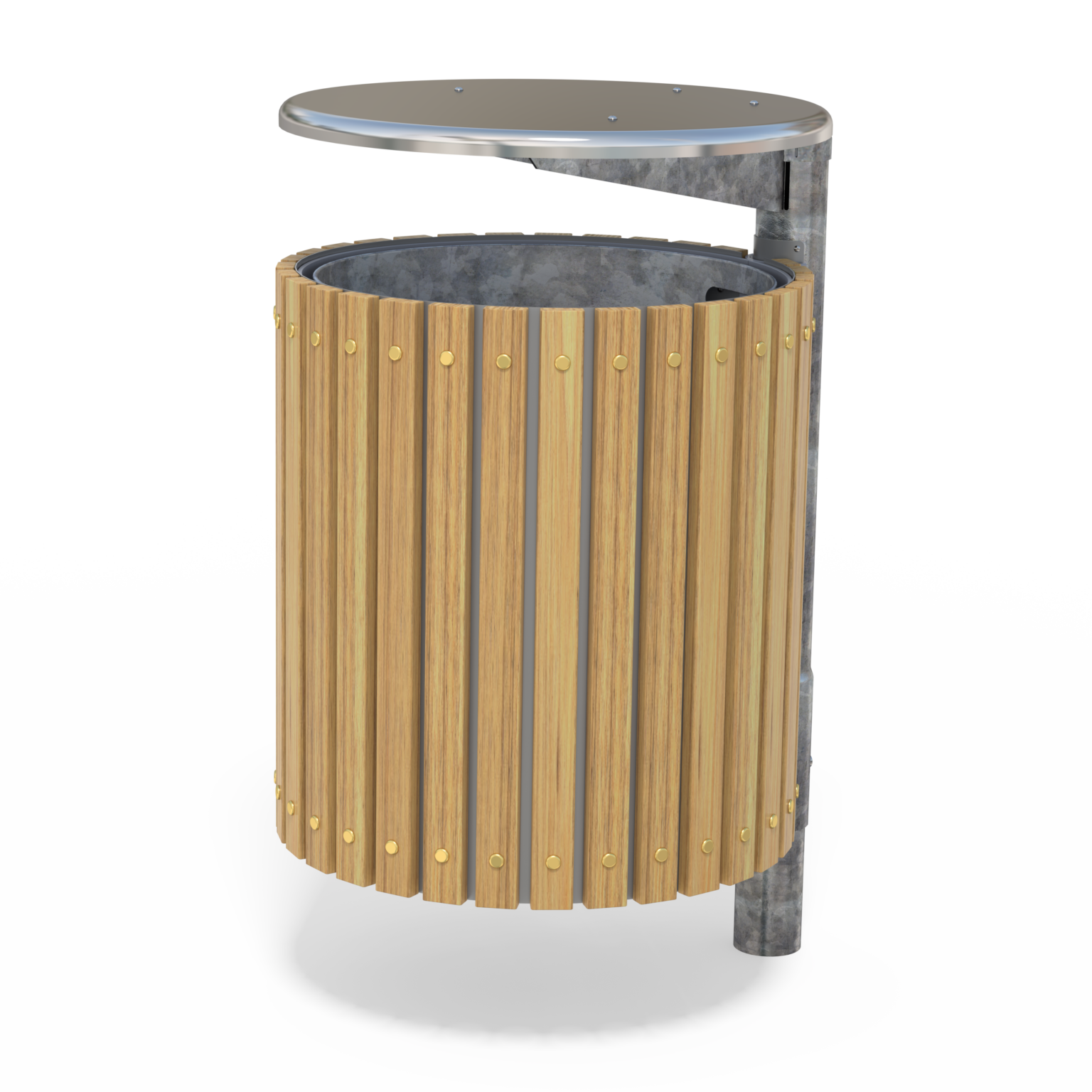 R100 Timber Tilt Bin - Street Furniture